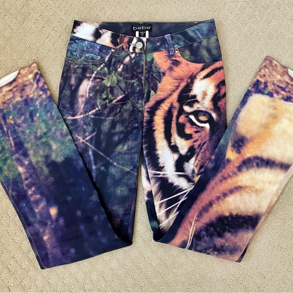 bebe | Jeans | Bebe Tiger Print Jeans | Poshmark
